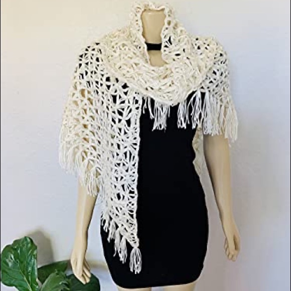 Brand Unknown | Accessories | Hand Crocheted Vintage White Open Weave ...